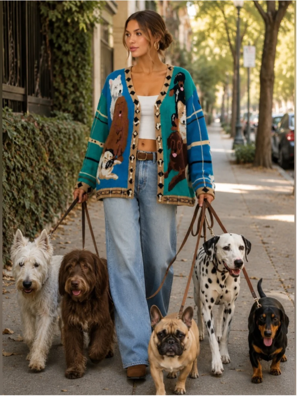 Storybook Knits | Sweaters | Vintage Storybook Knits Dog Motif Cardigan ...